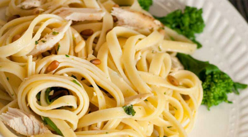 Shredded Chicken Fettucine With Broccoli Rabe - Marios Meat Market and Deli